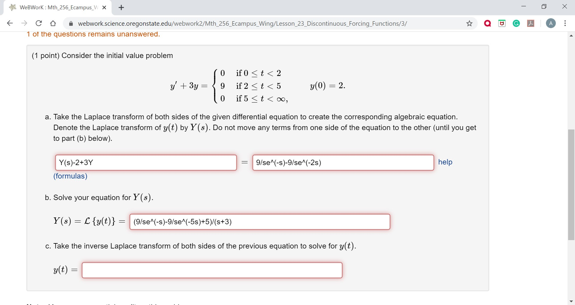 Solved WebWork: Mth_256_Ecampus W X + + → C o | Chegg.com