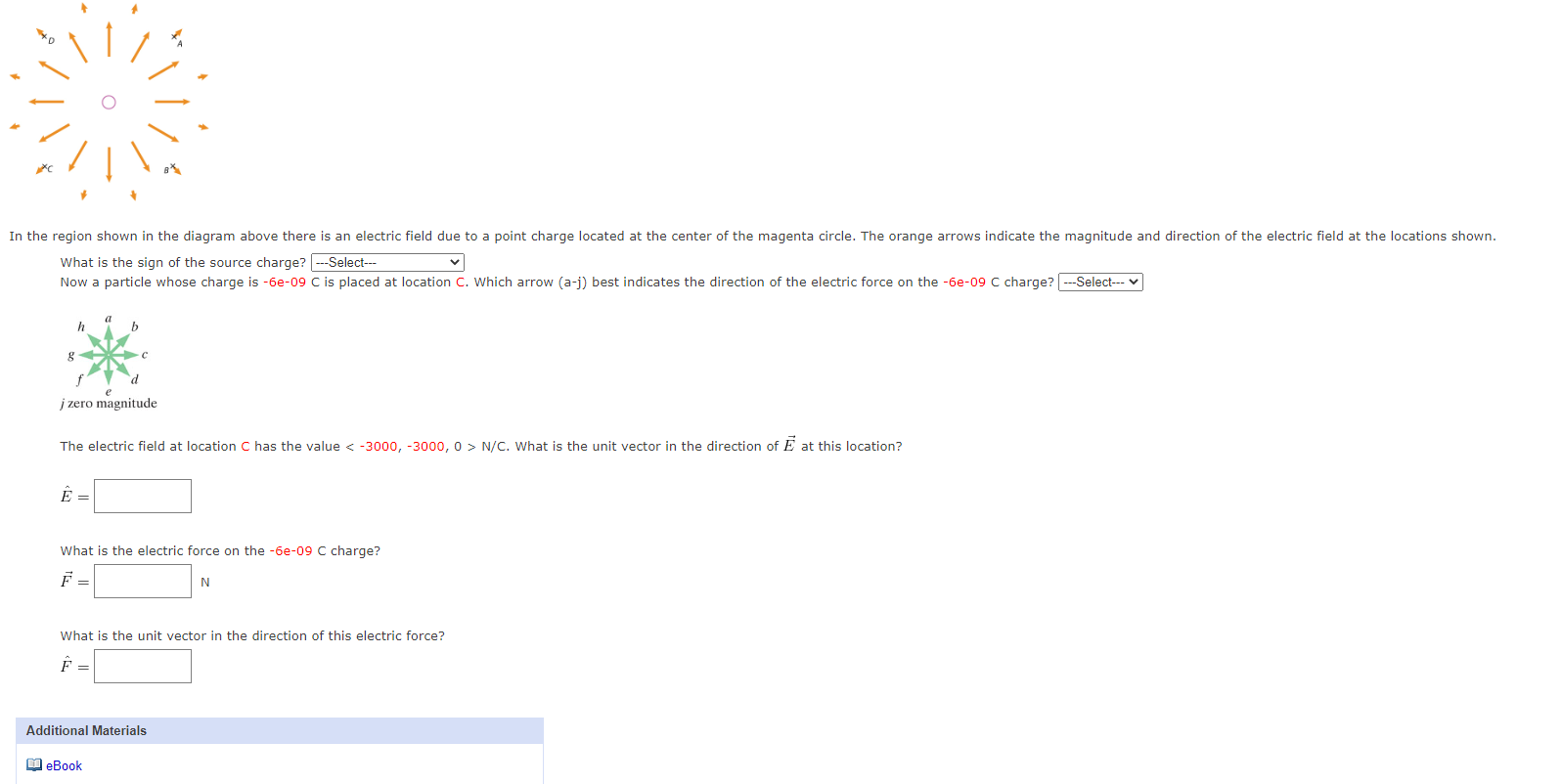 Solved What is the sign of the source charge? The electric | Chegg.com