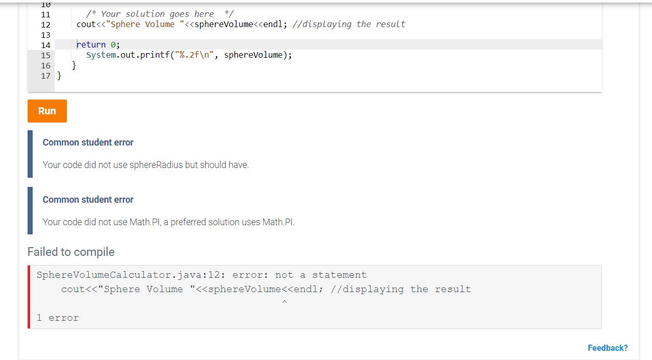 Solved /* Your solution goes here */ cout