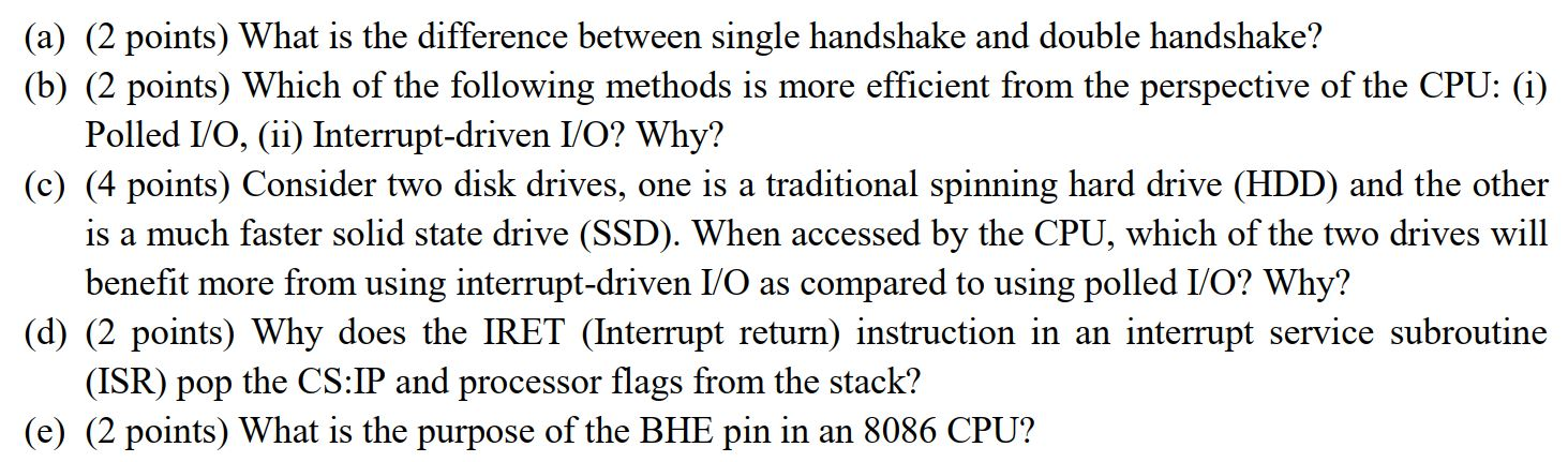 Solved (a) (2 points) What is the difference between single | Chegg.com