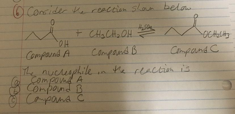 Solved HSOL (6 Consider the reaction shown below + CH3 CH₂ | Chegg.com