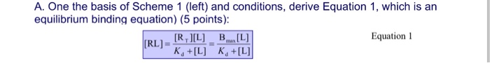 Solved R L RL Scheme 1 RL R L k-1 R Receptor; L Ligand (or | Chegg.com