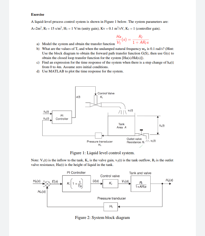 Solved Ha Exercise A liquid-level process control system is | Chegg.com
