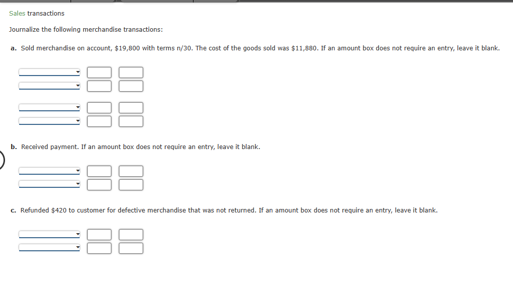 Solved Sales transactions Journalize the following | Chegg.com Solved Sales transactions Journalize the following | Chegg.com