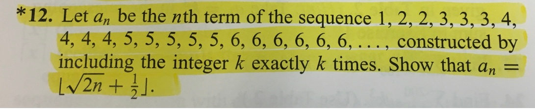 Solved *12. Let an be the nth term of the sequence 1, 2, 2, | Chegg.com