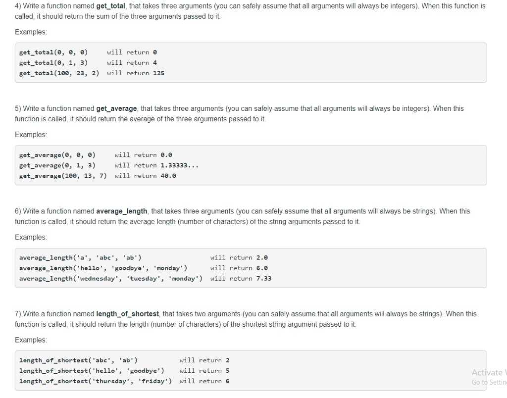 Solved Individual Project Challenge 01 - 10 Functions For | Chegg.com