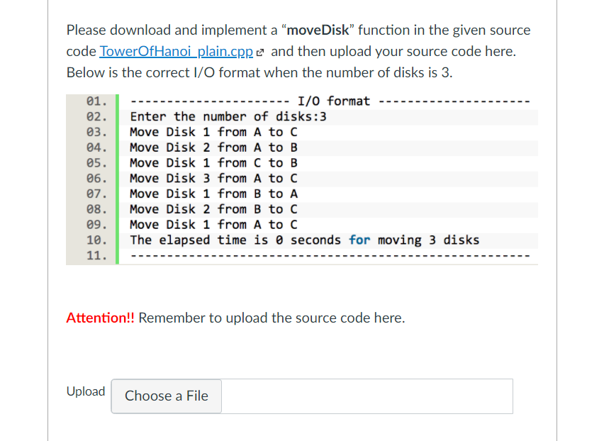 Solved TowerOfHanoi_plain.cpp is following /* * * | Chegg.com