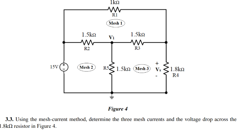 Solved Figure 4 3.3. ﻿Using the mesh-current method, | Chegg.com