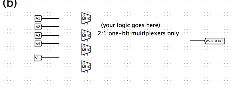 Solved Create a 4:1 four bit multiplexer using a network of | Chegg.com
