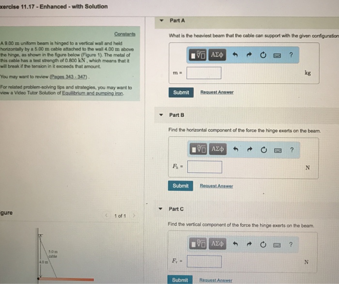 Solved xercise 11.17-Enhanced-with Solution Part A Constants | Chegg.com
