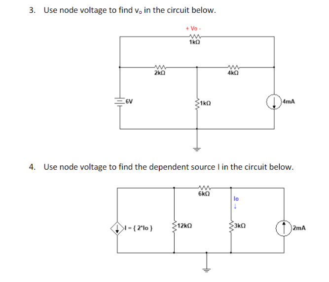 Solved 3 Use Node Voltage To Find V0 In The Circuit Below 
