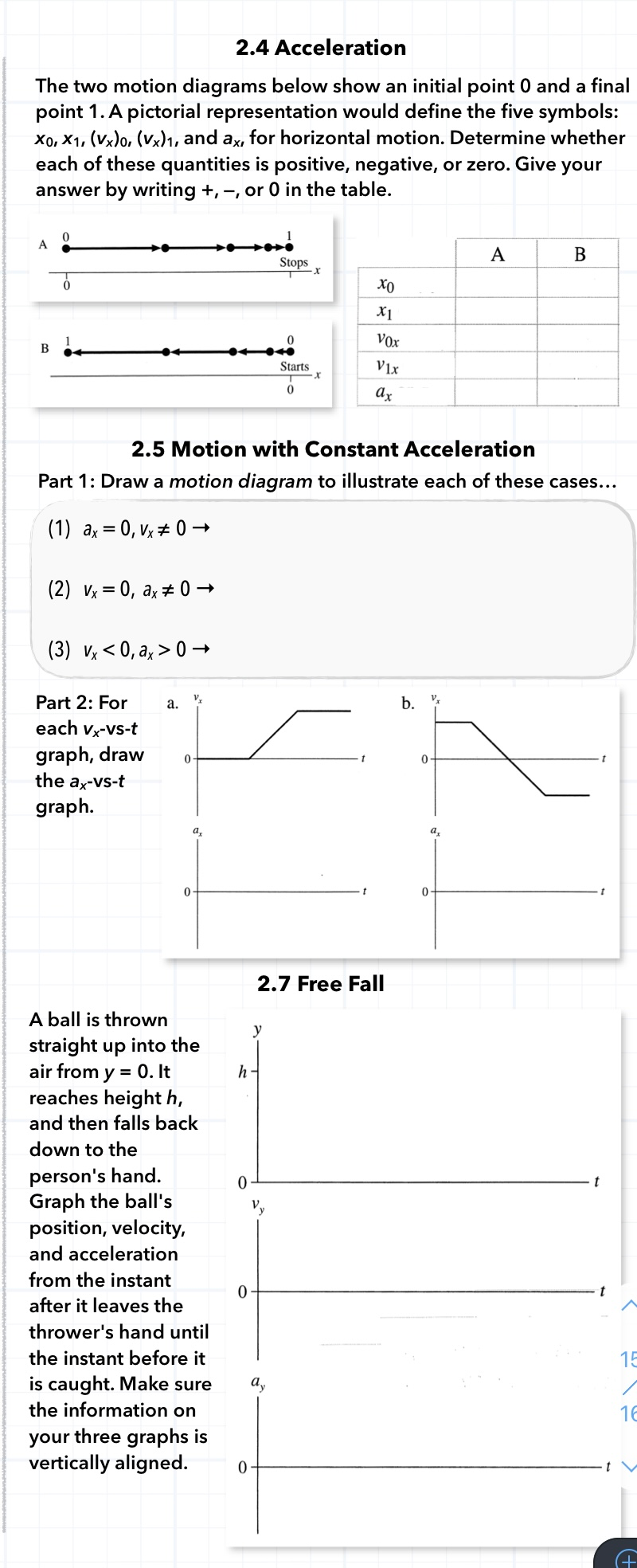 Solved 2.4 Acceleration The two motion diagrams below show | Chegg.com
