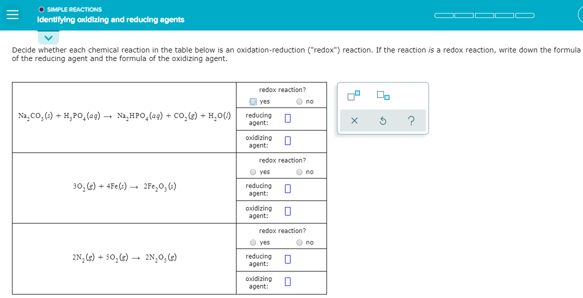 Solved O SIMPLE REACTIONS Identifying oxidizing and reducing | Chegg.com