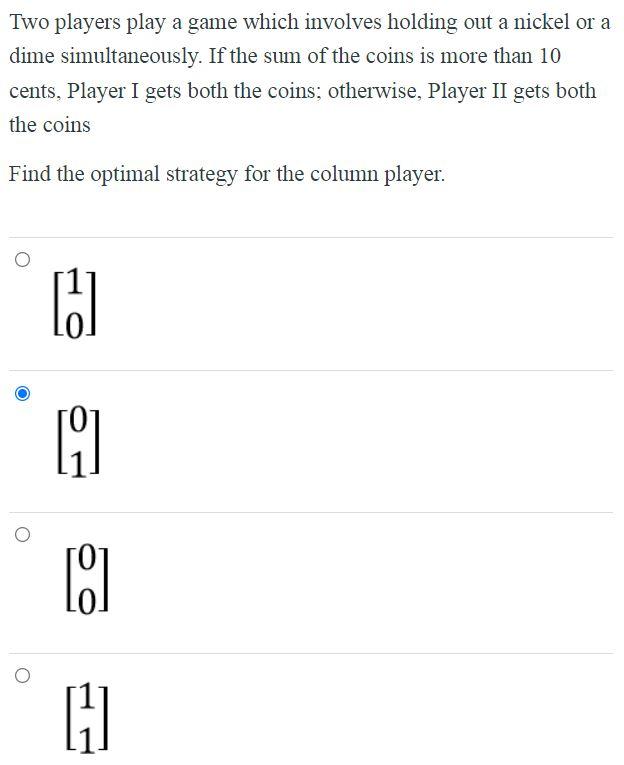 Solved Two players play a game which involves holding out a | Chegg.com