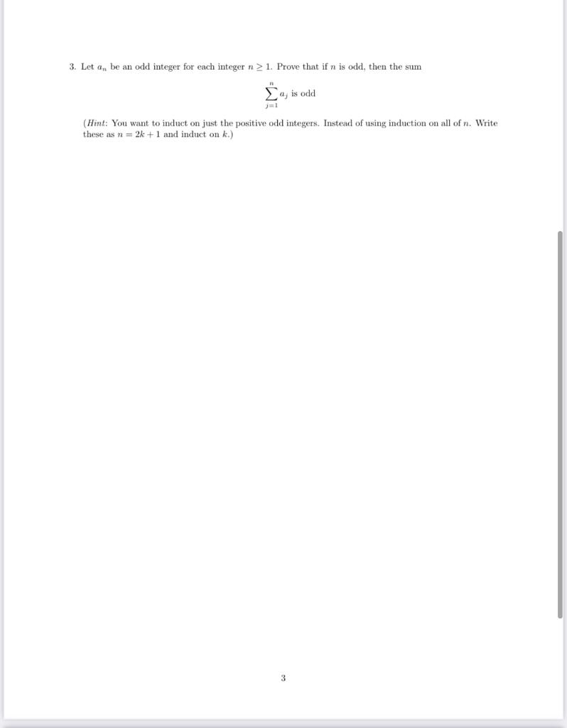 Solved 3. Let , be an odd integer for each integer n 1. | Chegg.com
