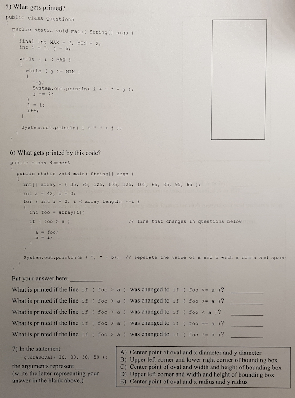Solved 5) What gets printed? public class Question5 public | Chegg.com