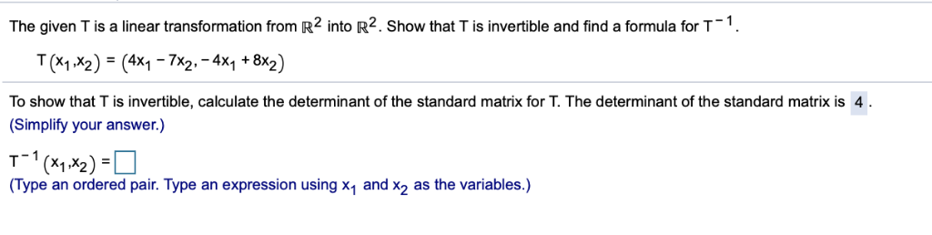 Solved The given T is a linear transformation from R2 into | Chegg.com
