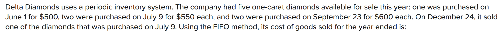 Solved Delta Diamonds uses a periodic inventory system. The | Chegg.com