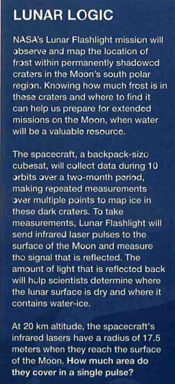 Solved LUNAR LOGIC NASA's Lunar Flashlight mission will | Chegg.com