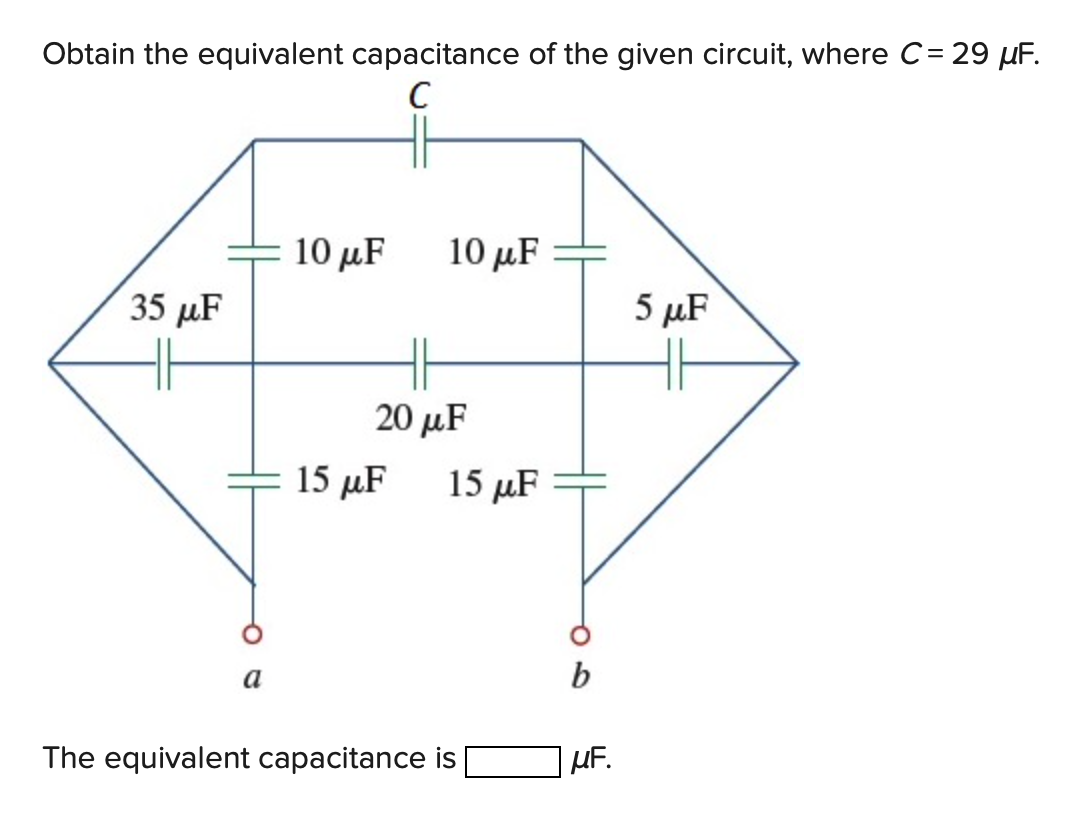 Obtain the equivalent capacitance of ﻿the given | Chegg.com