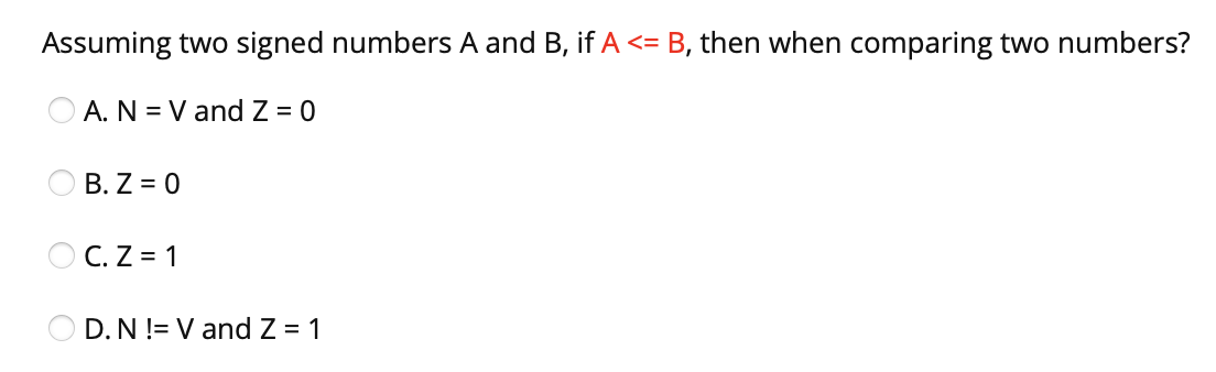 Solved Assuming two signed numbers A and B, if A