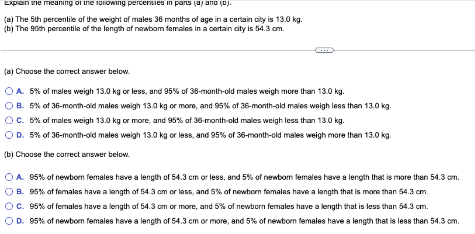 Solved Explain the meaning or the rollowing percentiles in | Chegg.com Solved Explain the meaning or the rollowing percentiles in | Chegg.com