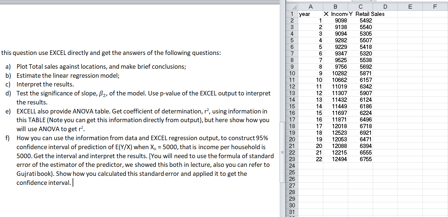 Solved this question use EXCEL directly and get the answers | Chegg.com