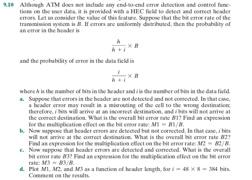 Solved 9.10 Although ATM does not include any end-to-end | Chegg.com