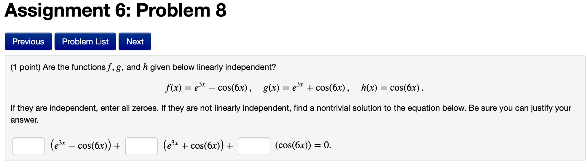 Solved Assignment 6 Problem 8 Previous Problem List Next 1 6535