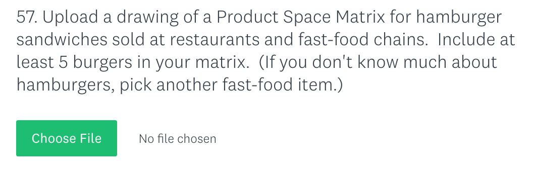 Solved 57. Upload a drawing of a Product Space Matrix for | Chegg.com