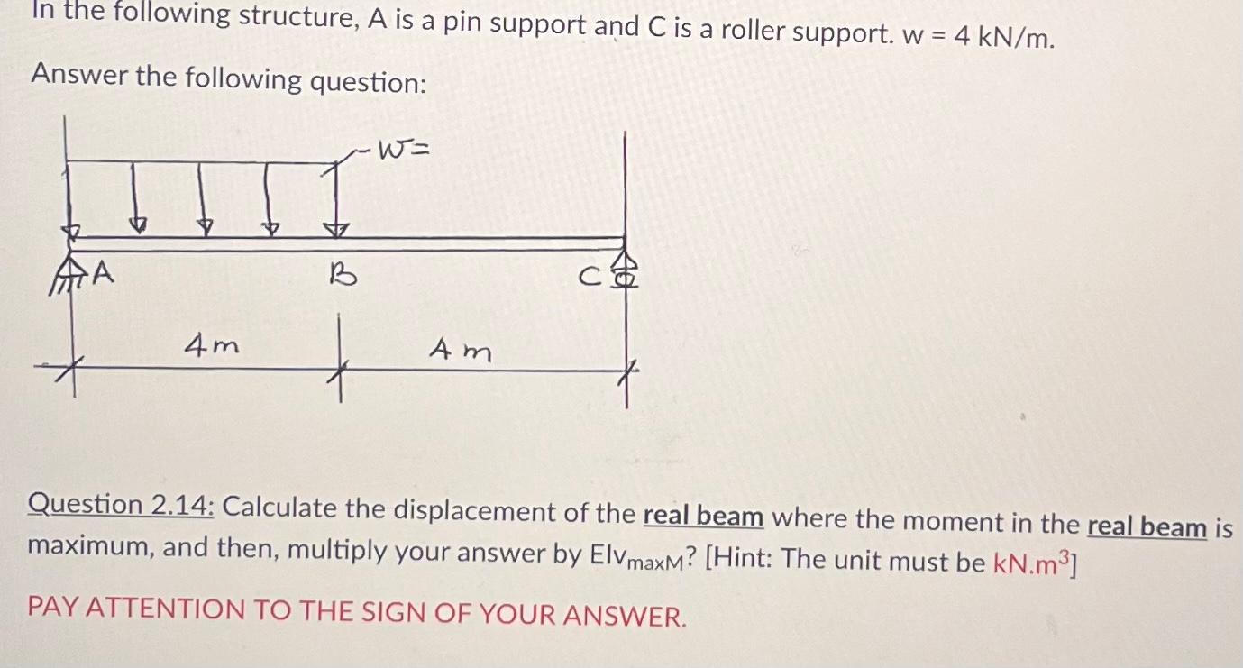 Solved In the following structure, A is a pin support and C | Chegg.com