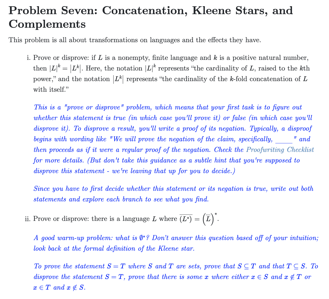 Solved Problem Seven: Concatenation, Kleene Stars, and | Chegg.com