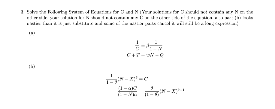 Solved Solve the Following System of Equations for C ﻿and | Chegg.com