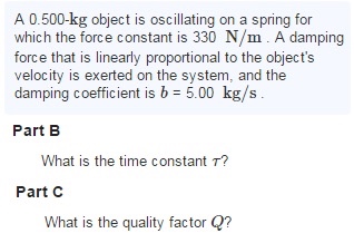 Solved A 0.500-kg object is oscillating on a spring for | Chegg.com