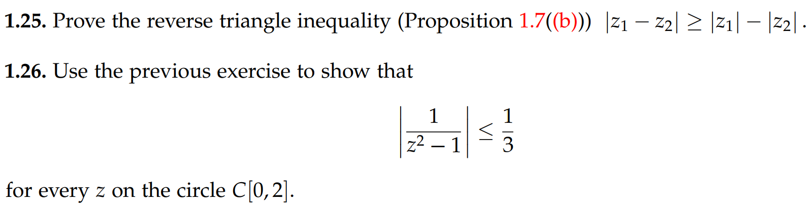 Solved 1.25. Prove the reverse triangle inequality | Chegg.com