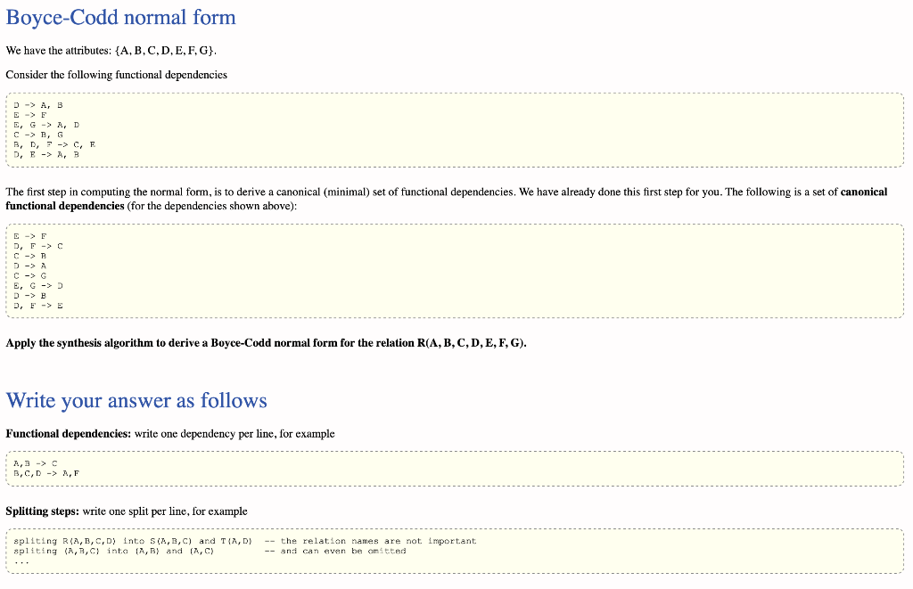 Solved Boyce-Codd normal form We have the attributes: {A, B, | Chegg.com