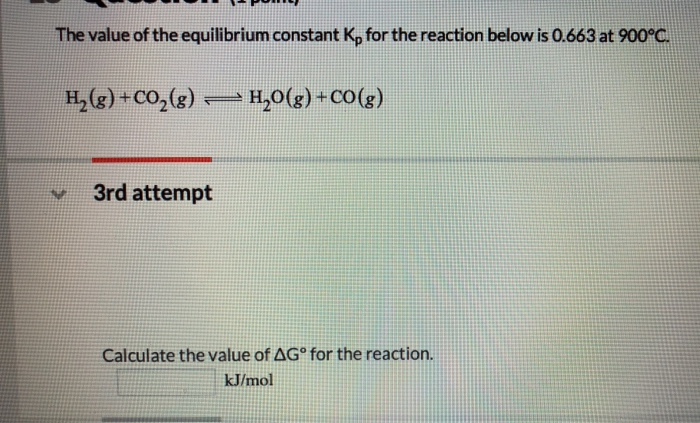 Solved The value of the equilibrium constant Kp for the | Chegg.com