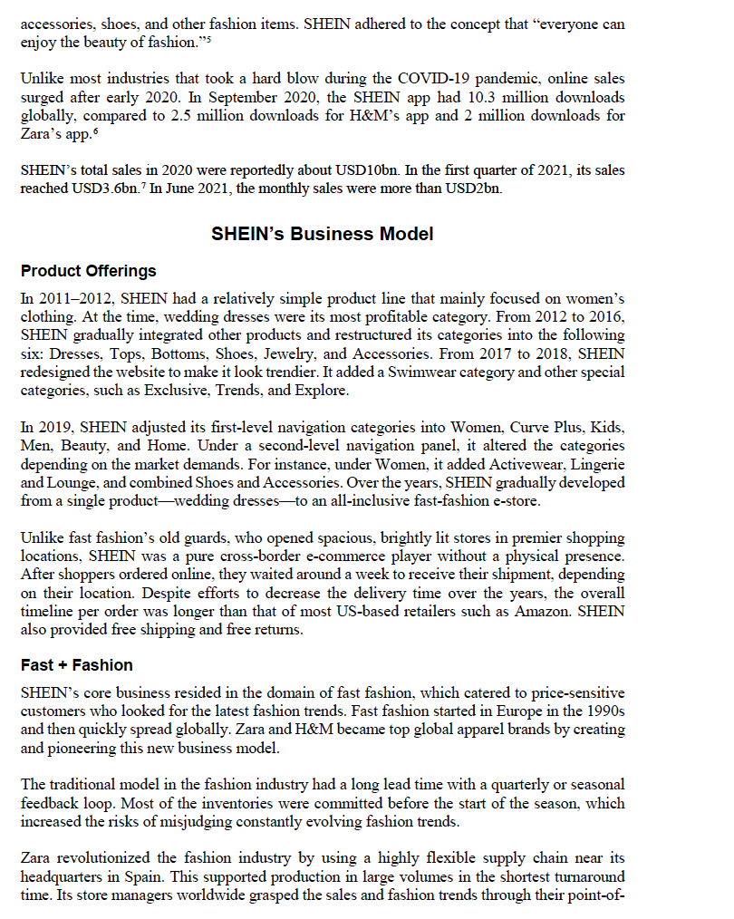 Solved SHEIN VS. ZARA: DIGITAL TRANSFORMATION INDUSTRY IN | Chegg.com