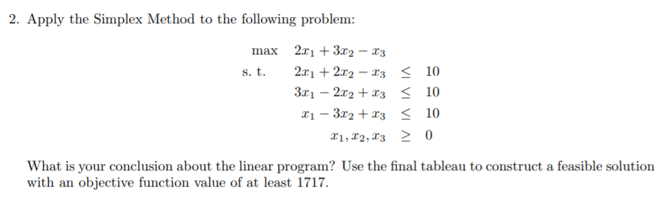 Solved 2. Apply the Simplex Method to the following P max 2C | Chegg.com