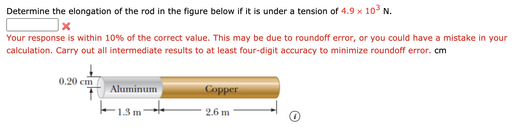 Solved Determine the elongation of the rod in the figure | Chegg.com