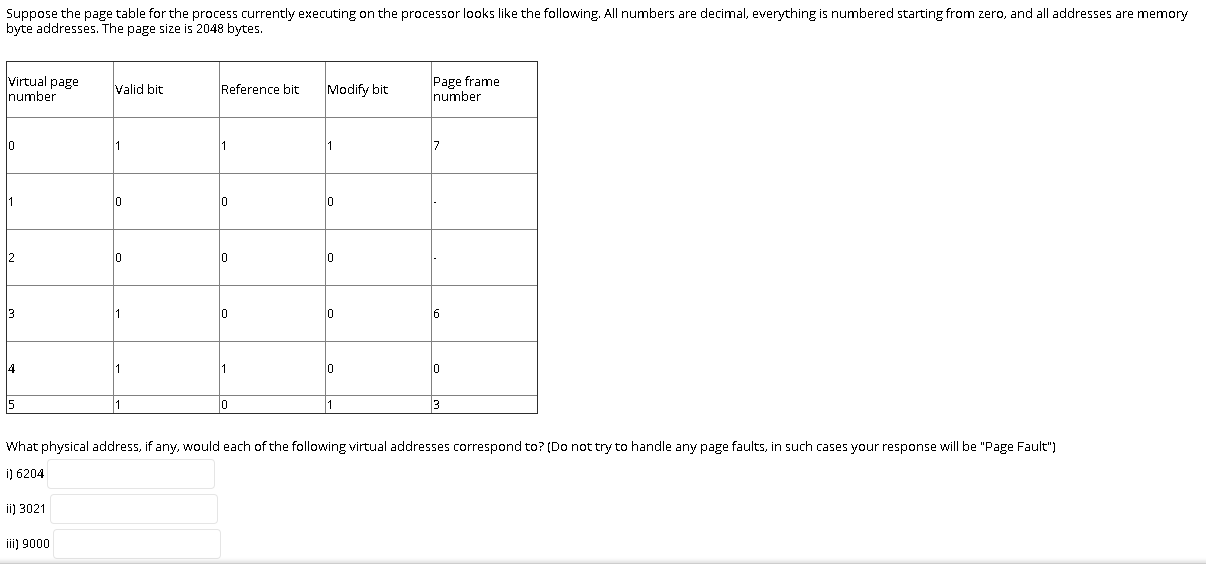 Solved Suppose the page table for the process currently | Chegg.com