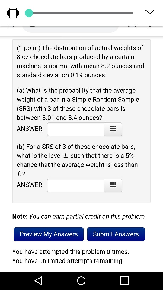 Solved (1 point) The distribution of actual weights of 8-oz | Chegg.com