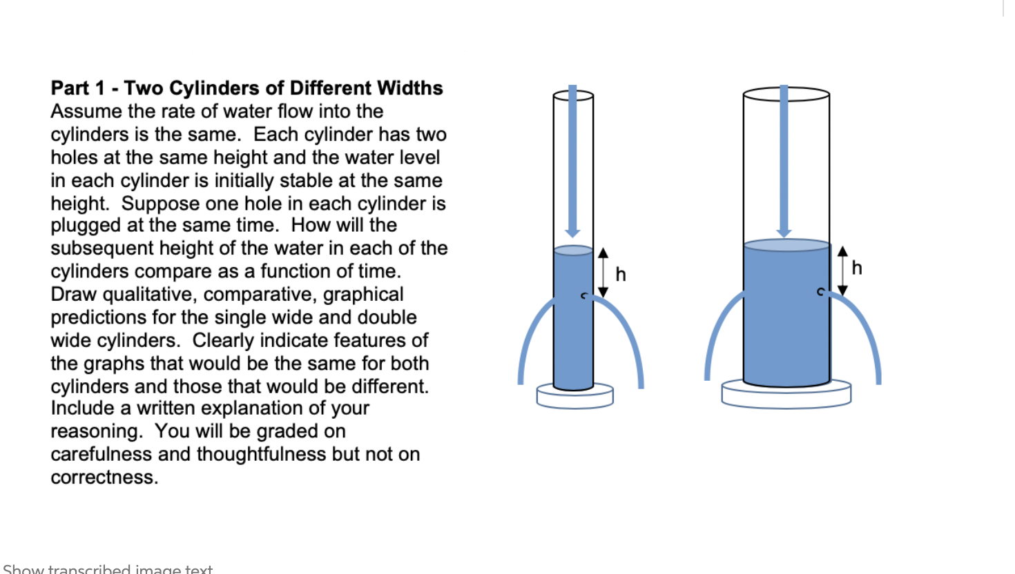 Solved Part 1 - Two Cylinders of Different Widths Assume the | Chegg.com