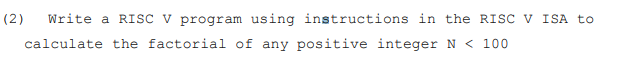 Solved (2) Write a RISC V program using instructions in the | Chegg.com