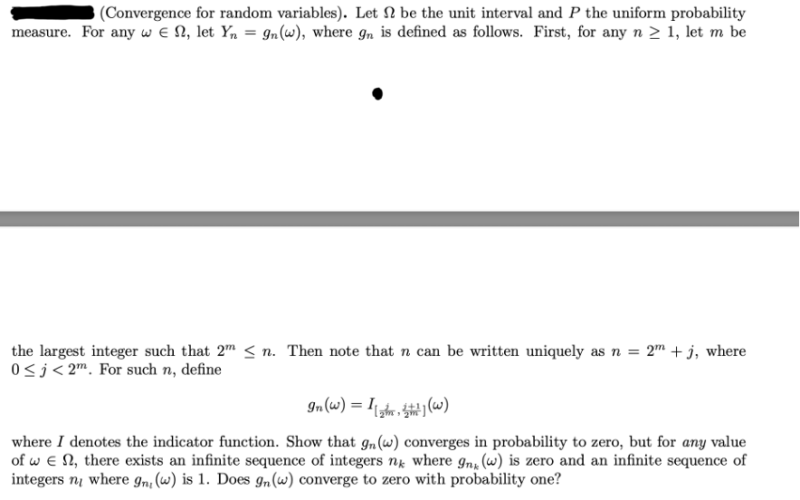 Solved (Convergence for random variables). Let Ω be the unit | Chegg.com