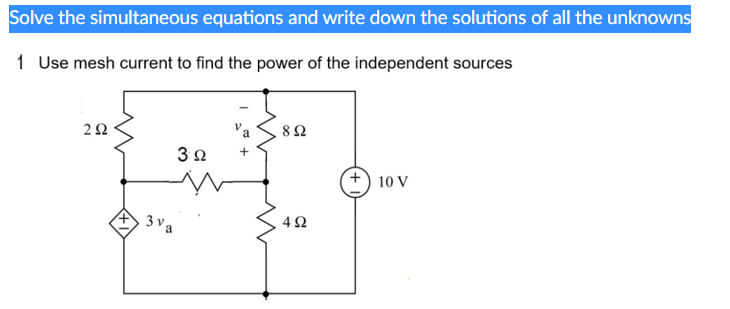 Solved Solve the simultaneous equations and write down the | Chegg.com