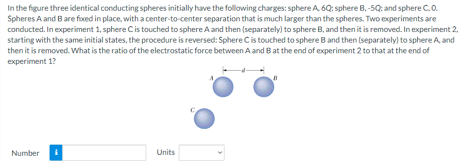 Solved In the figure three identical conducting spheres | Chegg.com