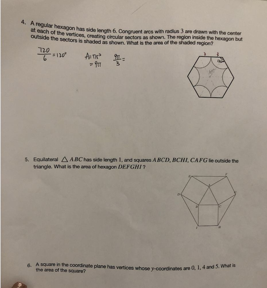 Solved 7. Six regular hexagons surround a regular hexagon of | Chegg.com