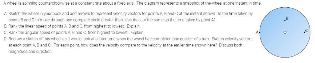 Solved A wheel is spinning counterclockwise at a constant | Chegg.com