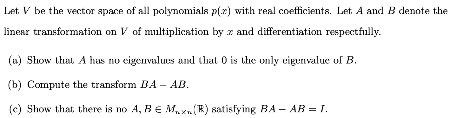 Solved Let V be ﻿the vector space of ﻿all polynomials p(x) | Chegg.com